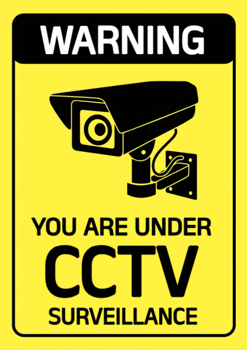 CCTV Surveillance Warning Sign | Under CCTV Surveillance Security ...