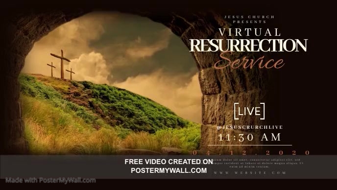 Copy of Virtual RESURRECTION Service LIVE Template | PosterMyWall