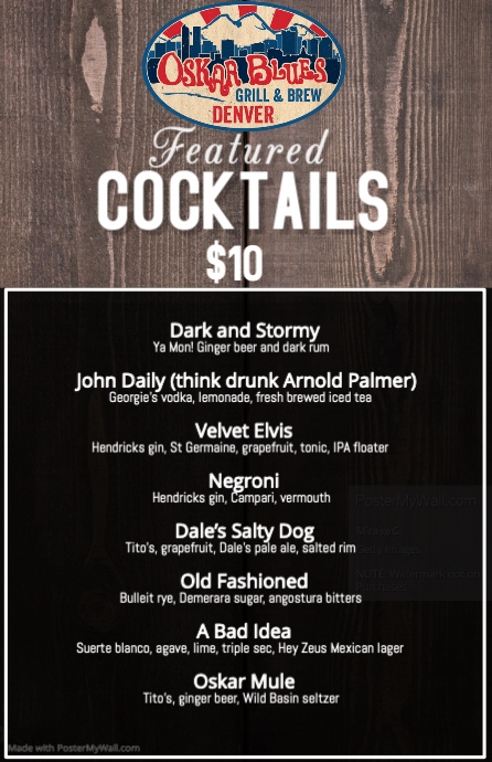 Copy of cocktail list featured menu | PosterMyWall