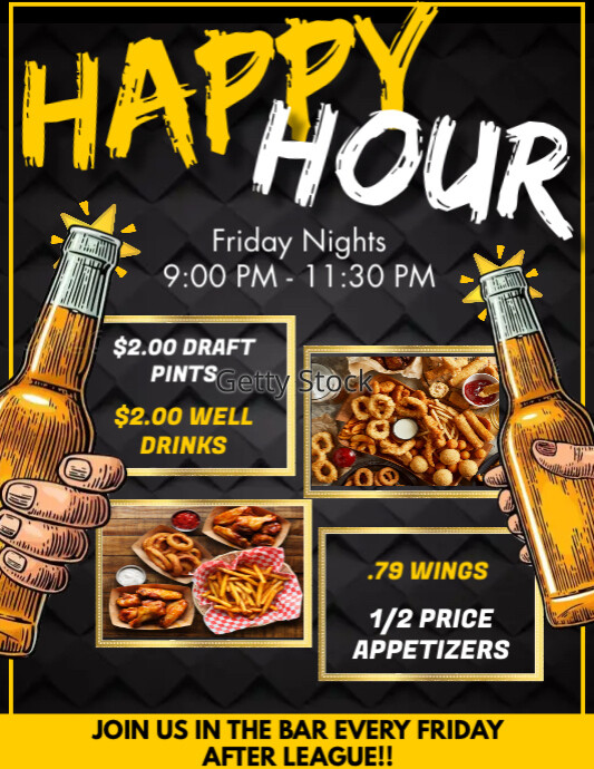 Happy Hour Beer Offer Template (1) | PosterMyWall