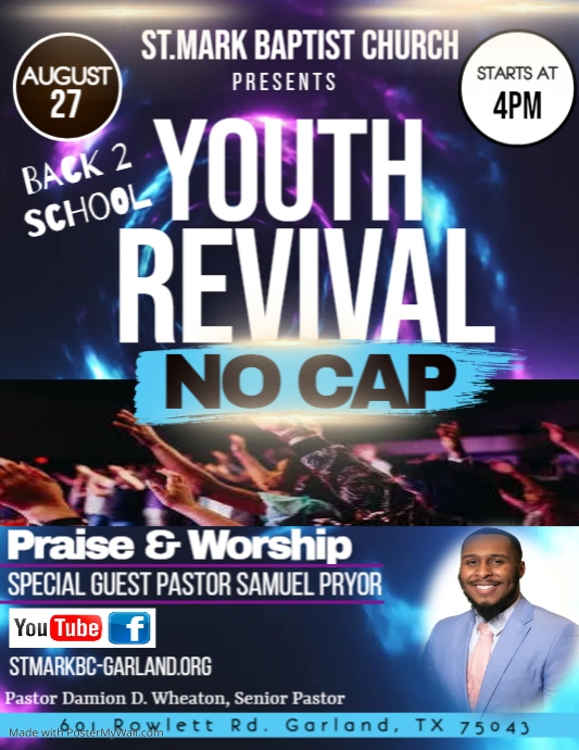 Church YOUTH revival service design template | PosterMyWall