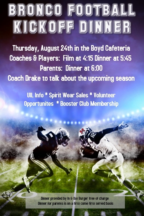 Kickoff Dinner Flyer | PosterMyWall