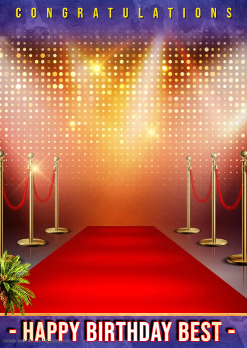 Copy of Red carpet birthday party invitation | PosterMyWall