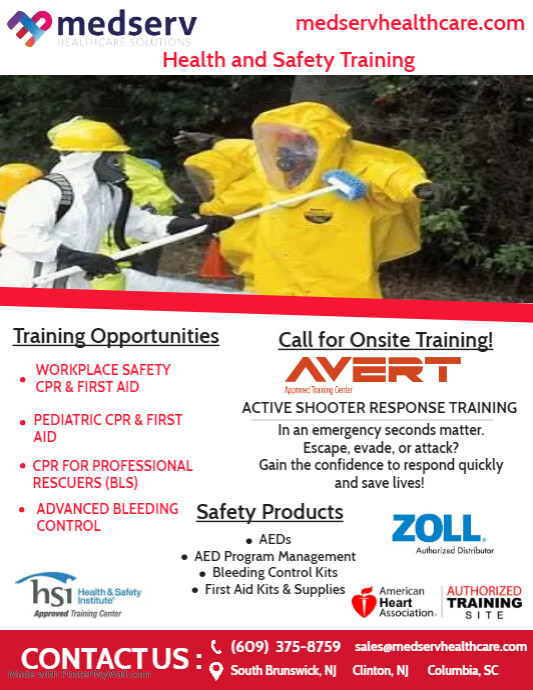 Copy of first aid cpr training advertisement red and (1) | PosterMyWall