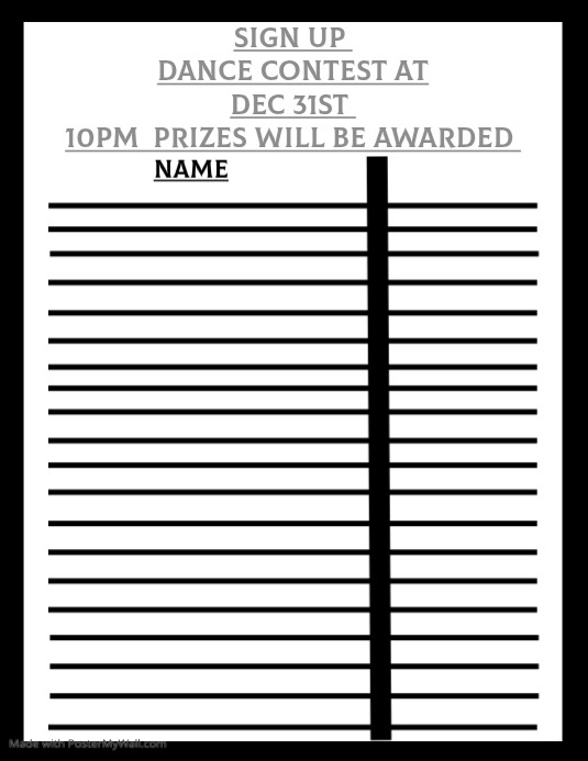 Sign Up Sheet Template | PosterMyWall