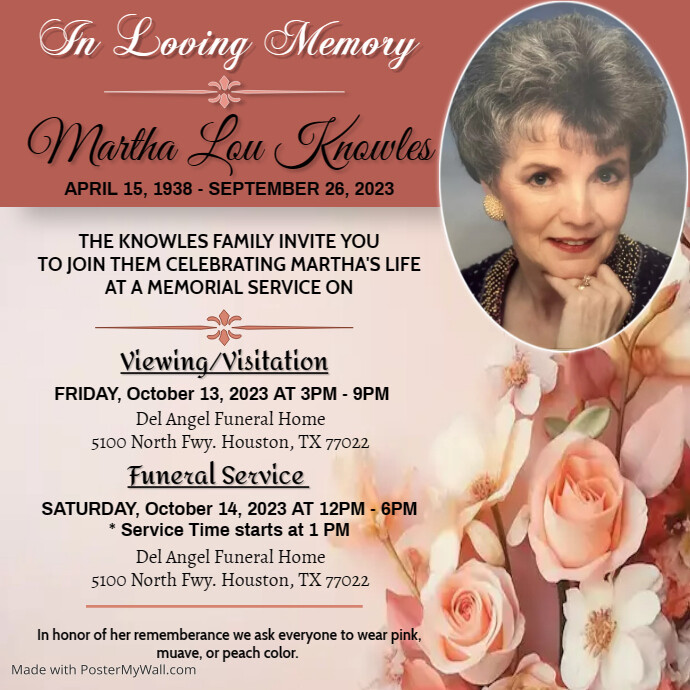 Copy of Martha Knowles | PosterMyWall