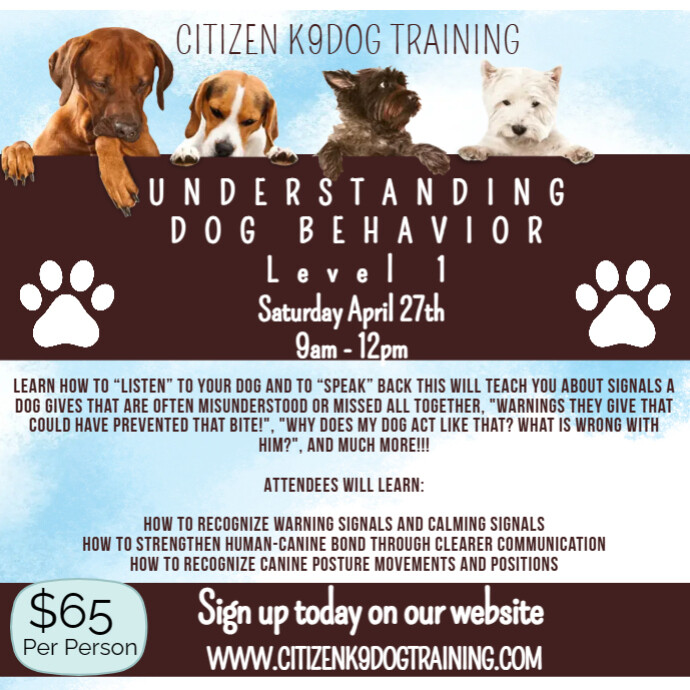 Body behavior class Aug. 19th | PosterMyWall