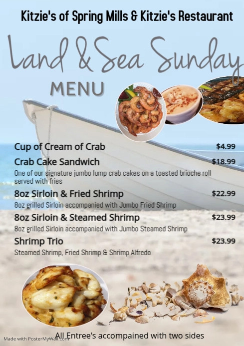 Ocean Background Seafood Menu Design | PosterMyWall