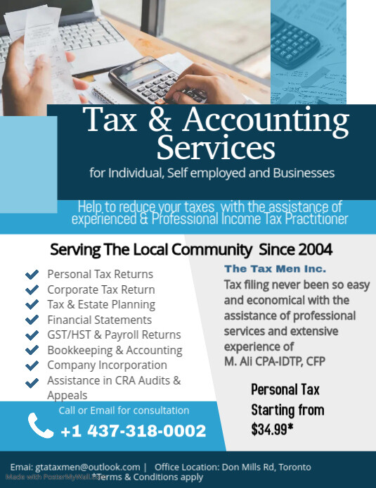 Copy of Tax & Consulting Services Flyer Poster Template | PosterMyWall
