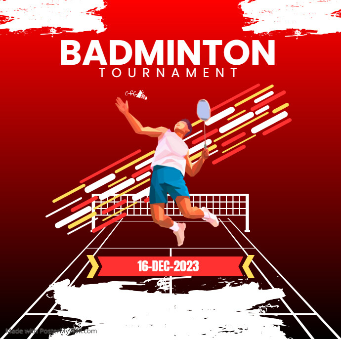 badminton tournament template | PosterMyWall