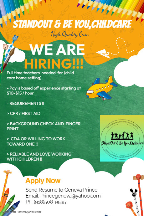 School Hiring Teachers Ad Poster Template | PosterMyWall