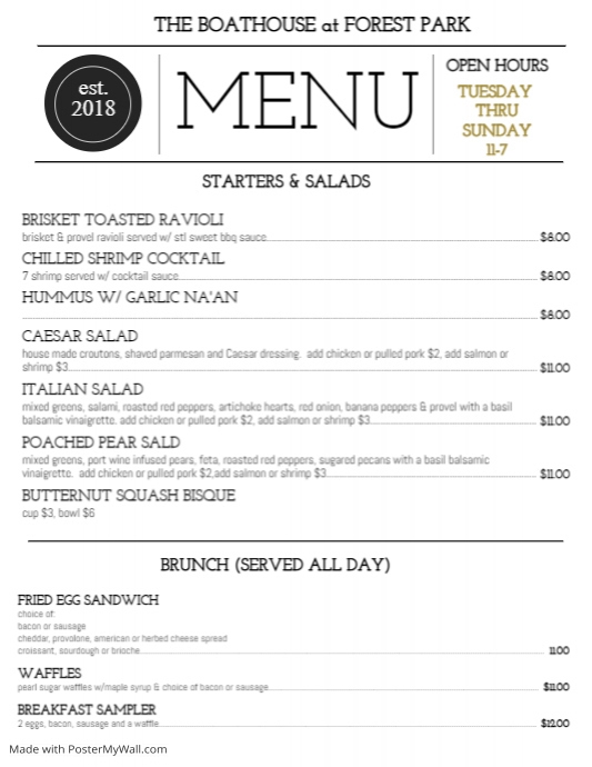 Copy of Copy of Menu | PosterMyWall