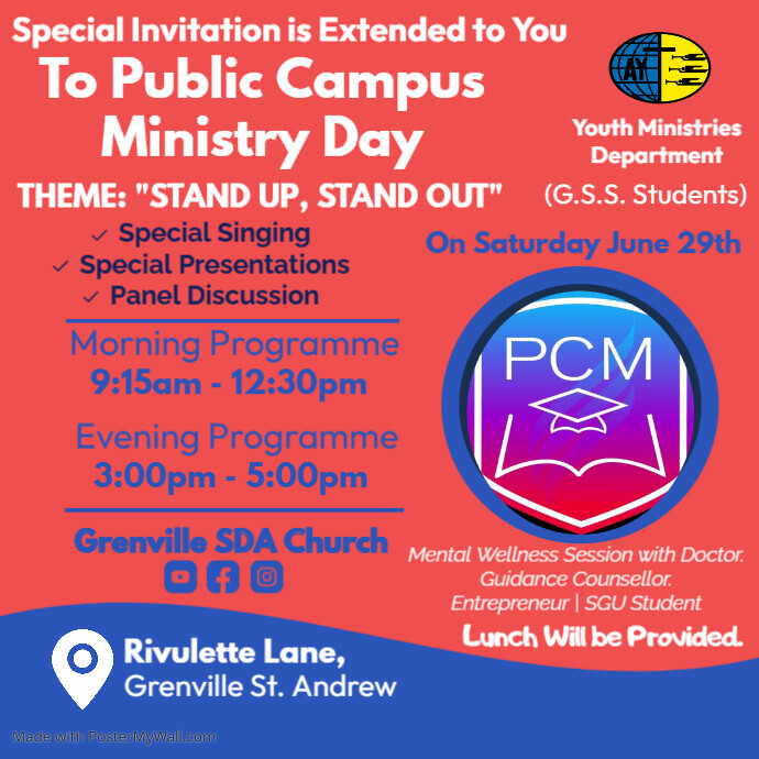 Church blue and yellow flyer | PosterMyWall