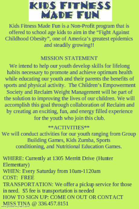 KIDS FITNESS MADE FUN | PosterMyWall