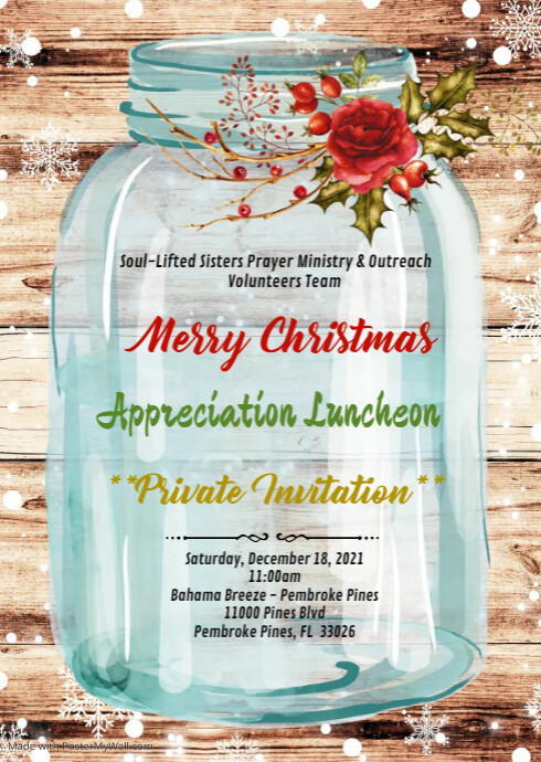 Copy of Christmas mason jar party invitation | PosterMyWall