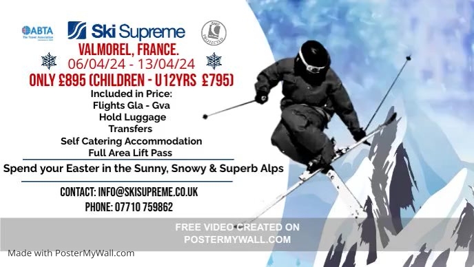 Copy of White Ski Ad Facebook Cover Video | PosterMyWall