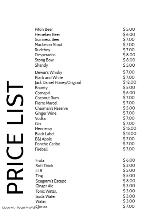 Price List Menu Card Drinks Food Offer Flyer | PosterMyWall
