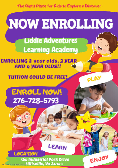 preschool enrollment advertisement | PosterMyWall