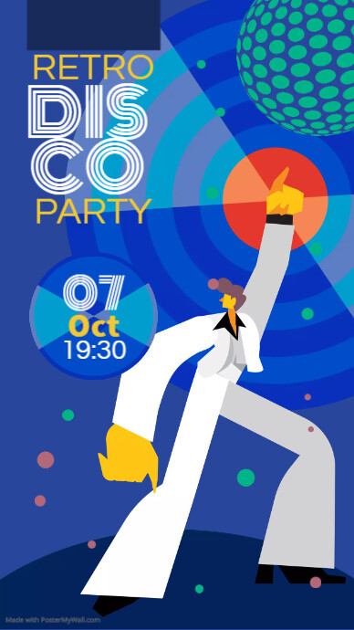 Retro Disco Party Ads | PosterMyWall