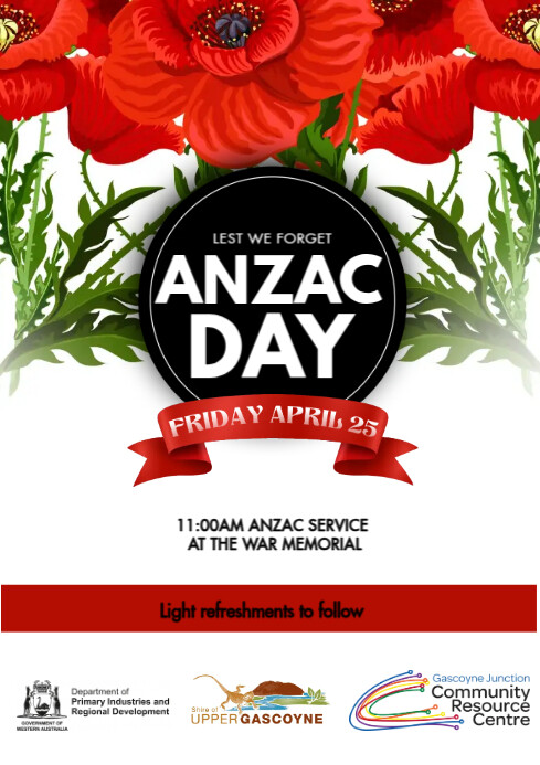 Copy of Red Floral Anzac Day Poster (2) | PosterMyWall
