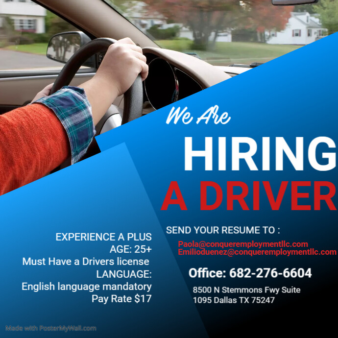 Driver hiring banner ad | PosterMyWall