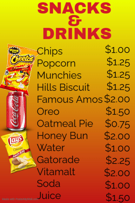 Snack Shop Poster Template | PosterMyWall