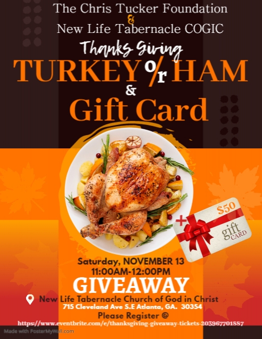 Copy of Thanks Giving Turkey Giveaway Flyer | PosterMyWall