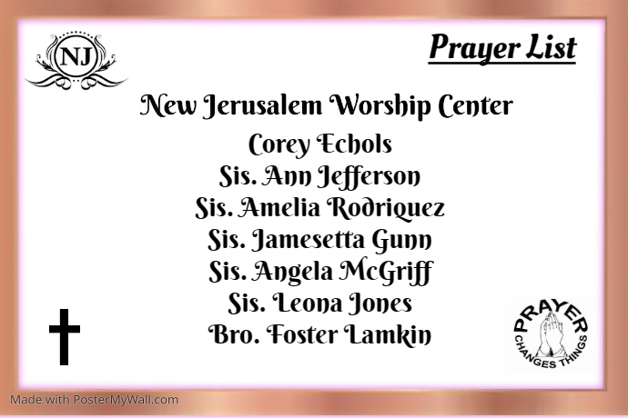 Copy of July Prayer List (1) | PosterMyWall
