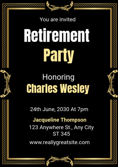 Celebrate a Wonderful Retirement Party Poster Template | PosterMyWall