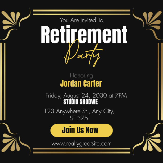 Celebrate a Wonderful Retirement Party Poster Template | PosterMyWall