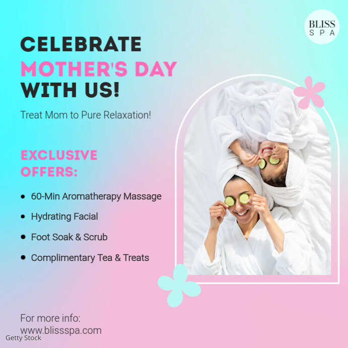 Celebrate Mother's Day Spa Instagram Post Template | PosterMyWall