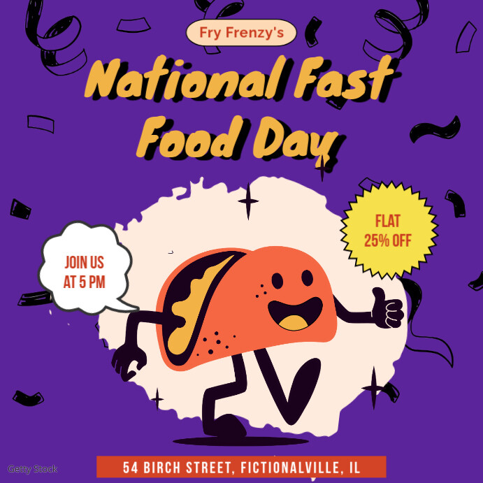 Modèle Celebrate national fast food day template | PosterMyWall