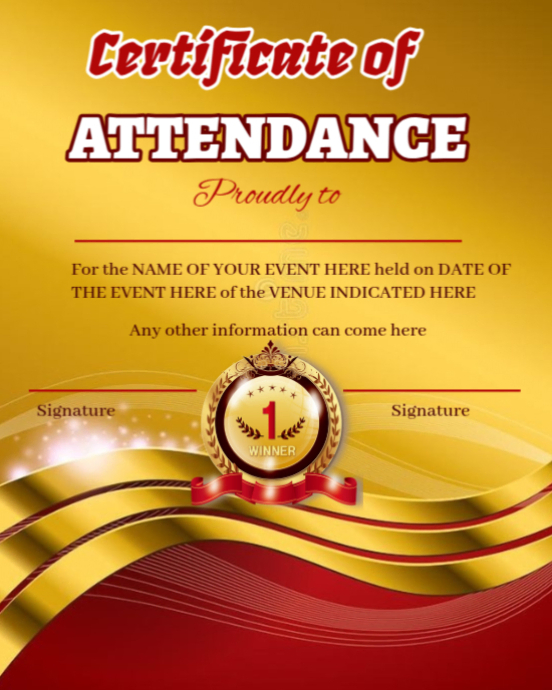Celebrate of attendance template design | PosterMyWall
