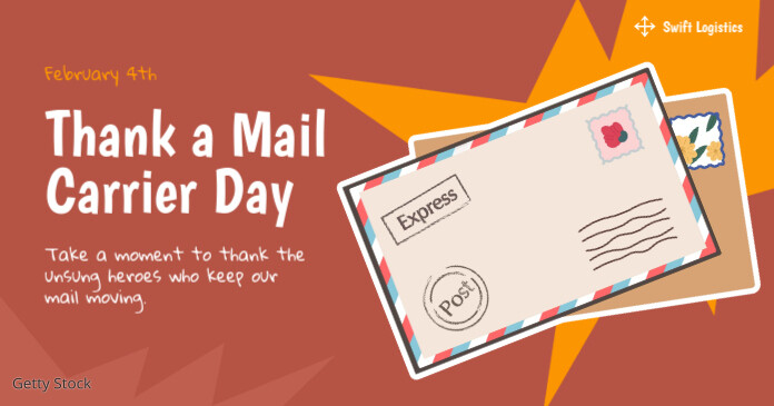 Celebrate thank a mail carrier day template | PosterMyWall