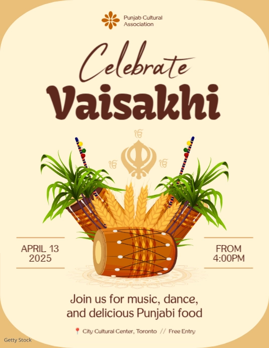 Celebrate Vaisakhi Indian Event Flyer Template | PosterMyWall