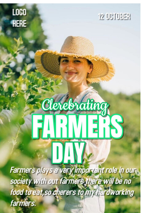 Celebrating farmers day Template | PosterMyWall