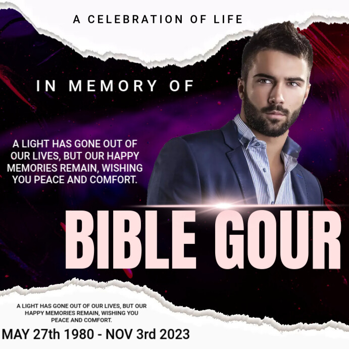 Celebrating the life of Template | PosterMyWall