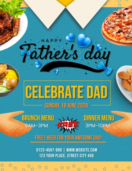 Celebration of Father's Day Flyer Template | PosterMyWall