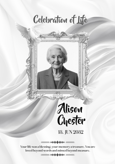 Celebration of life | Burial flyer design Template | PosterMyWall