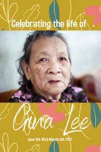 Celebration of Life Floral Gold Poster Template | PosterMyWall
