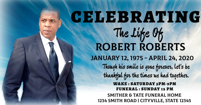 Copy of Celebration of life funeral annoucement | PosterMyWall