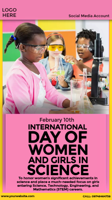 celebration of women and girls in science Template | PosterMyWall
