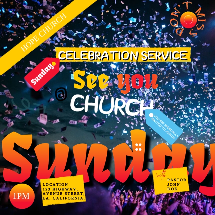 CELEBRATION SERVICE Template | PosterMyWall