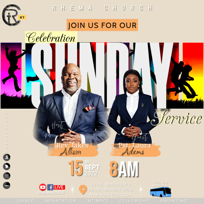 Modèle Celebration Sunday Service | PosterMyWall