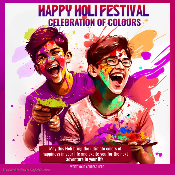 celebrations of colors Holi Template | PosterMyWall