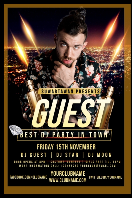 Celebrity DJ Poster Template | PosterMyWall