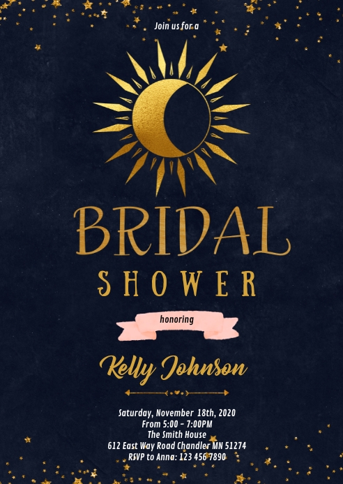 Copy of Celestial moon bridal shower invitation | PosterMyWall