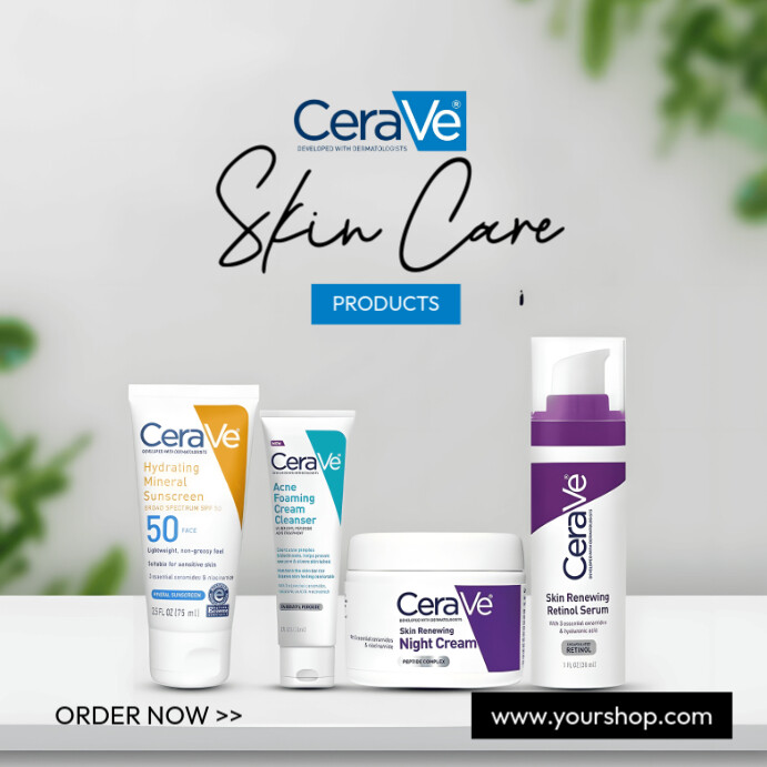 Cerave Skincare products flyer Templat | PosterMyWall