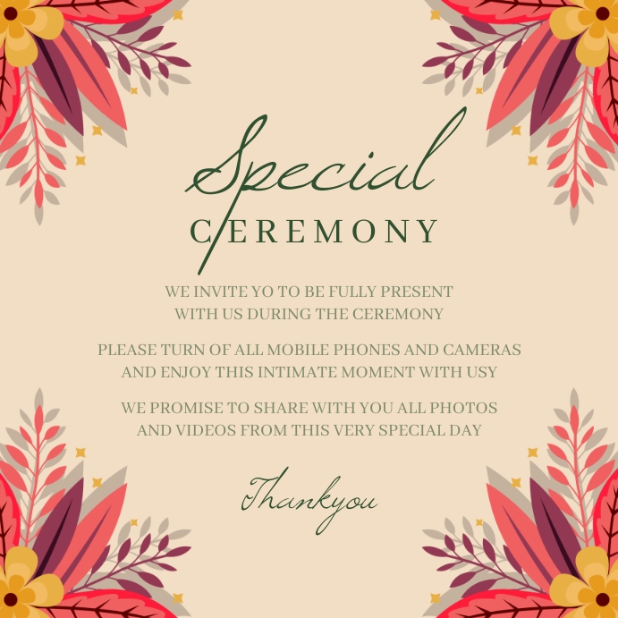 Plantilla de Ceremony | PosterMyWall