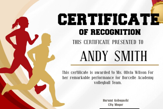 Cerficate of Recognition Template | PosterMyWall